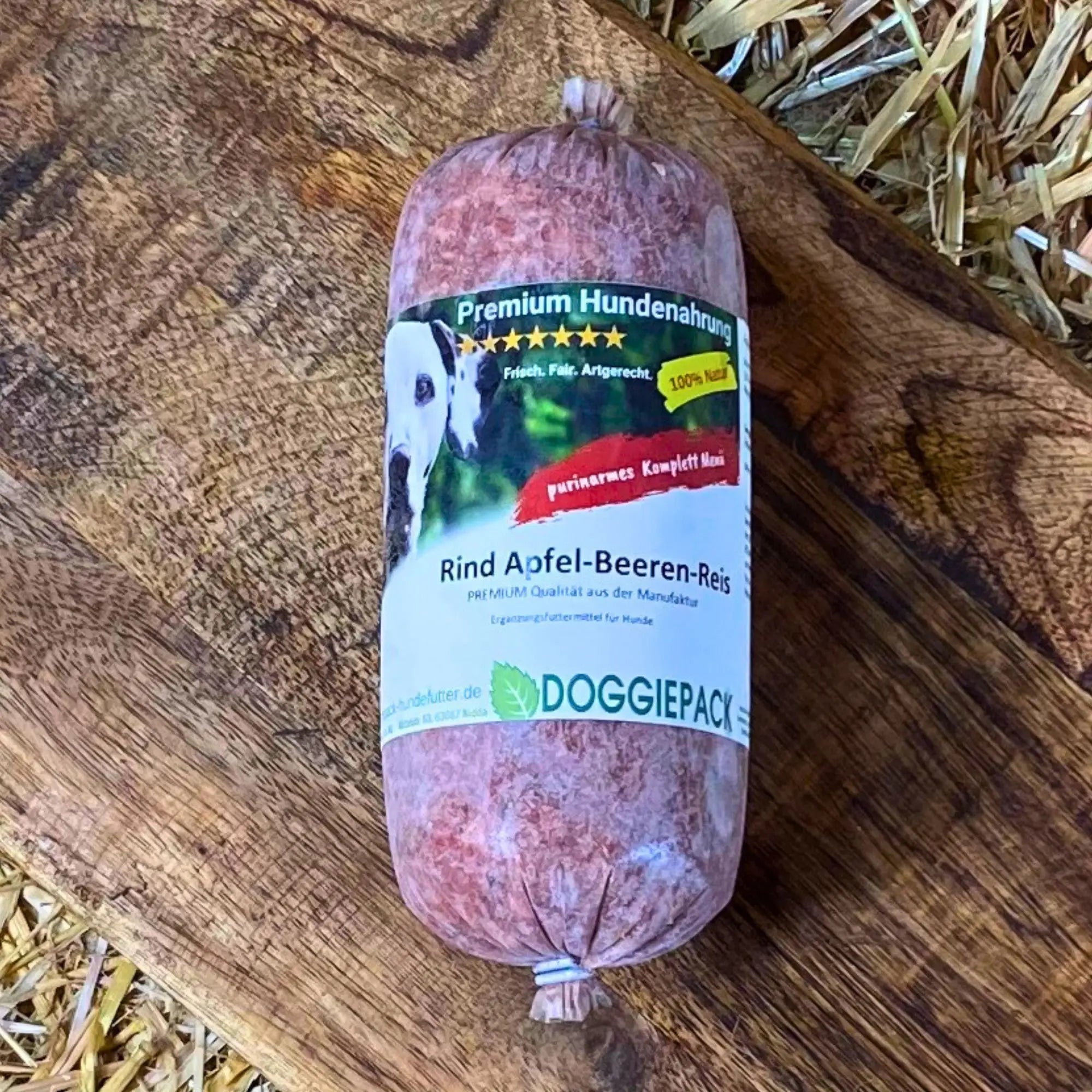 Purinarm Rind mit Apfel-Beeren-Reis - Doggiepack Hundefutter aus ...